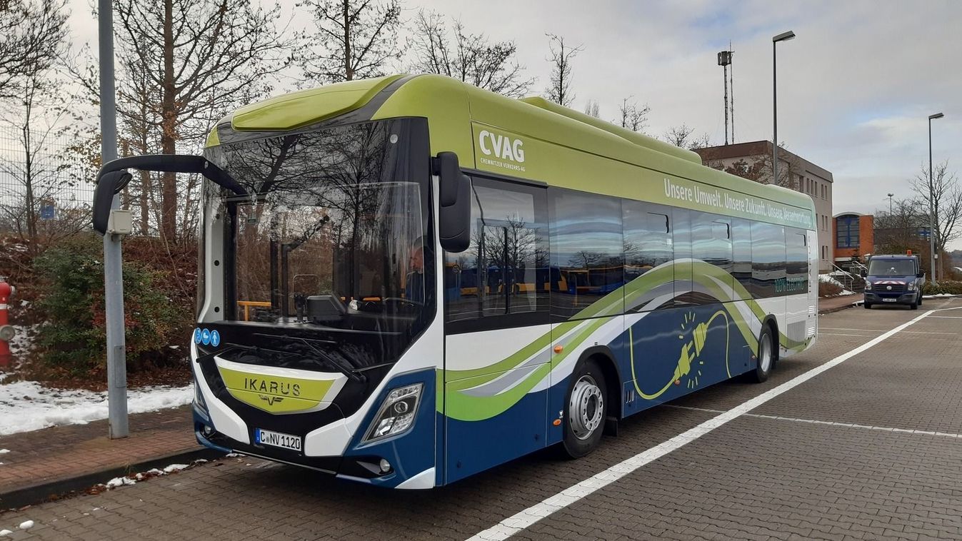 Ikarus elektromos busz érkezett Chemnitzbe